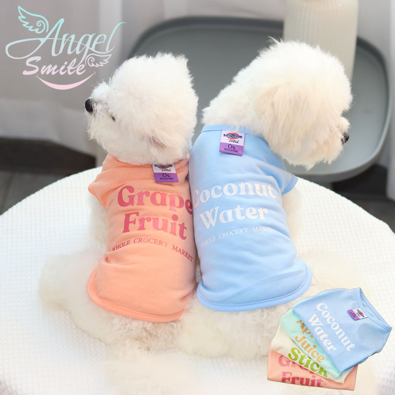 【楽天市場】犬服 犬の服 春夏用 夏用 綿製Tシャツ シンプル 英文字プリントタンクトップ 犬 服 ペットウェア ドッグウェア ペット服 T ...