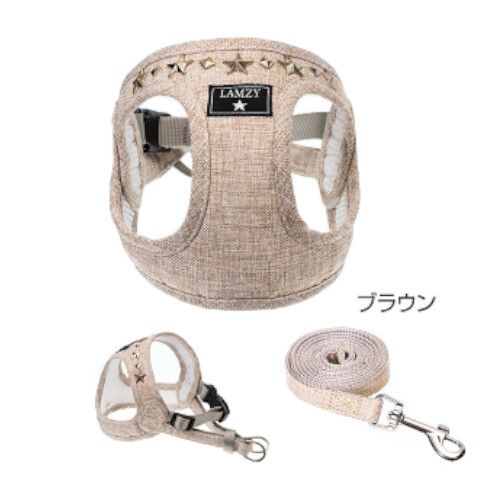 【楽天市場】LAMZY ソフトフェザーハーネス・スタッズ SMサイズ ブラウン {956956} 送料込：愛犬と一緒に歩くを叶えるanifull