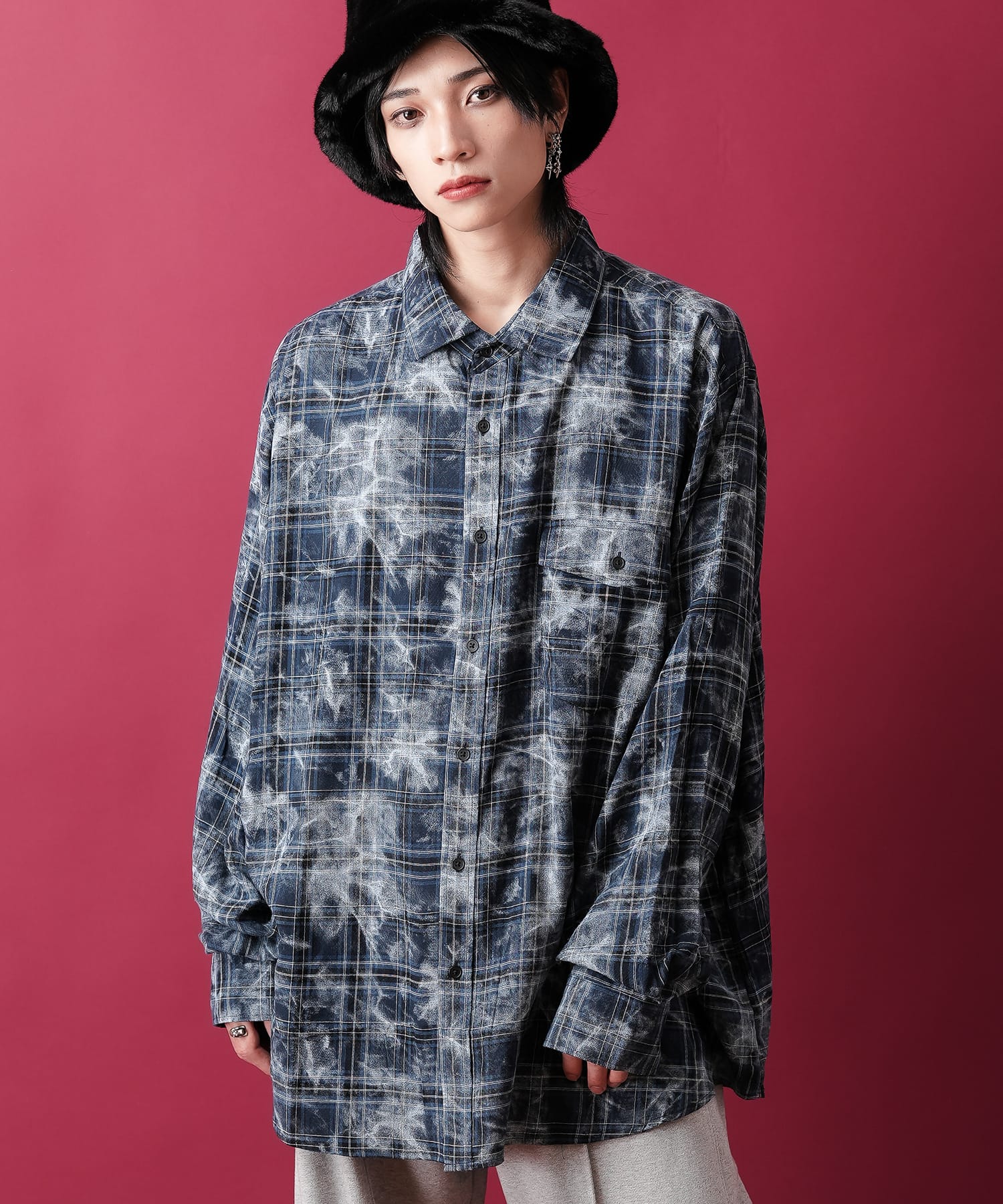 【楽天市場】a P O V ケミカルブリーチチェックオーバーサイズシャツ メンズ レディース ユニセックス 柄 ビッグシルエット：ankorock