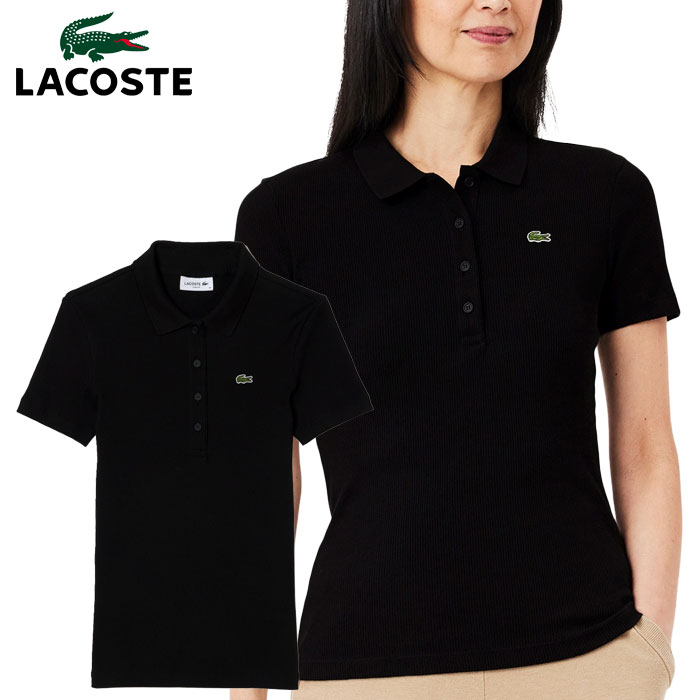 【楽天市場】【ポイント15倍】 ラコステ 半袖 タイトフィットリブニットポロシャツ レディース DF5377-99-031：アネックススポーツ