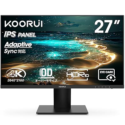 【楽天市場】KOORUI モニター 27インチ4K ディスプレイ IPS非光沢 4k pcモニターHDR10/60Hz/アアイケア・ブルーライト軽減/スリムベゼルス/HDMI 2.0 X2 ...