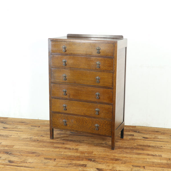 【楽天市場】アンティーク チェスト 引き出し6段 細身サイズ オーク材の力強い杢目 取っ手金具も魅力 洋タンス イギリス アンティーク ...