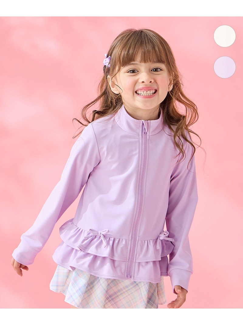 【楽天市場】【SALE／20%OFF】裾フリル ラッシュガード any FAM KIDS エニィファム 水着・スイムグッズ 水着 ホワイト パープル【RBA_E】[Rakuten ...
