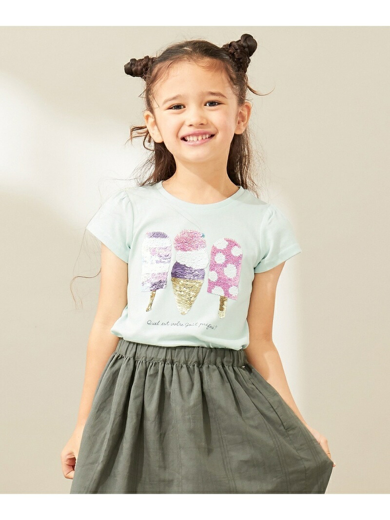 【楽天市場】【SALE／50%OFF】【140-150?】ミラクルスパンコールTシャツ any FAM KIDS エニィファム トップス カットソー・Tシャツ ブラック パープル ホワイト ...