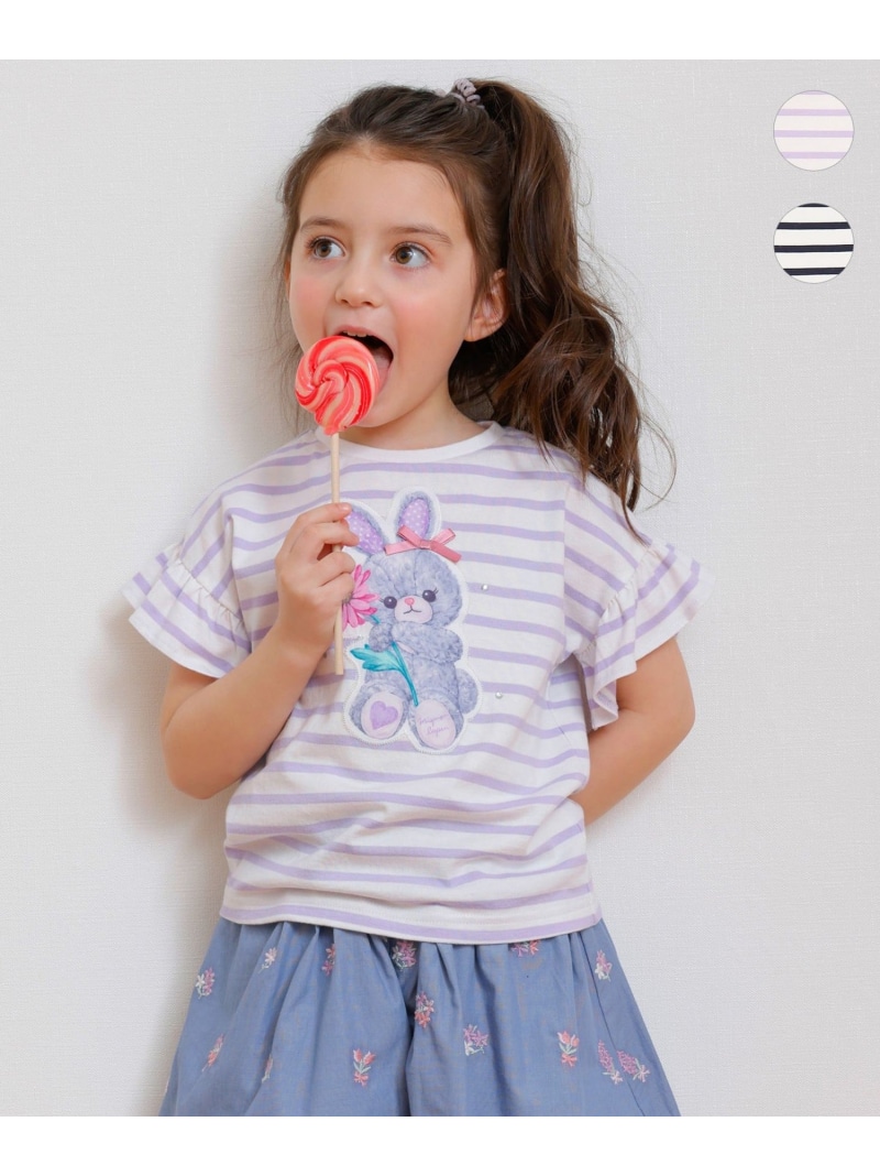 【楽天市場】【SALE／50%OFF】ウサギ ボーダー Tシャツ any FAM KIDS エニィファム トップス カットソー・Tシャツ パープル ネイビー【RBA_E】[Rakuten ...