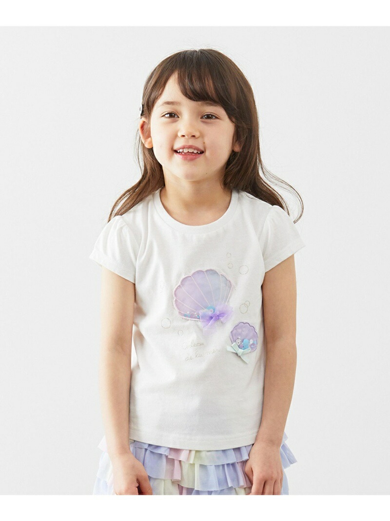 【楽天市場】【SALE／30%OFF】接触冷感しゃらしゃらビーズTシャツ any FAM KIDS エニィファム トップス カットソー・Tシャツ イエロー ネイビー【RBA_E ...