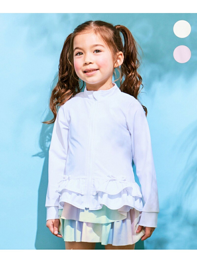 【楽天市場】【SALE／20%OFF】裾 フリル ラッシュガード any FAM KIDS エニィファム 水着・スイムグッズ 水着 パープル ホワイト【RBA_E】[Rakuten ...
