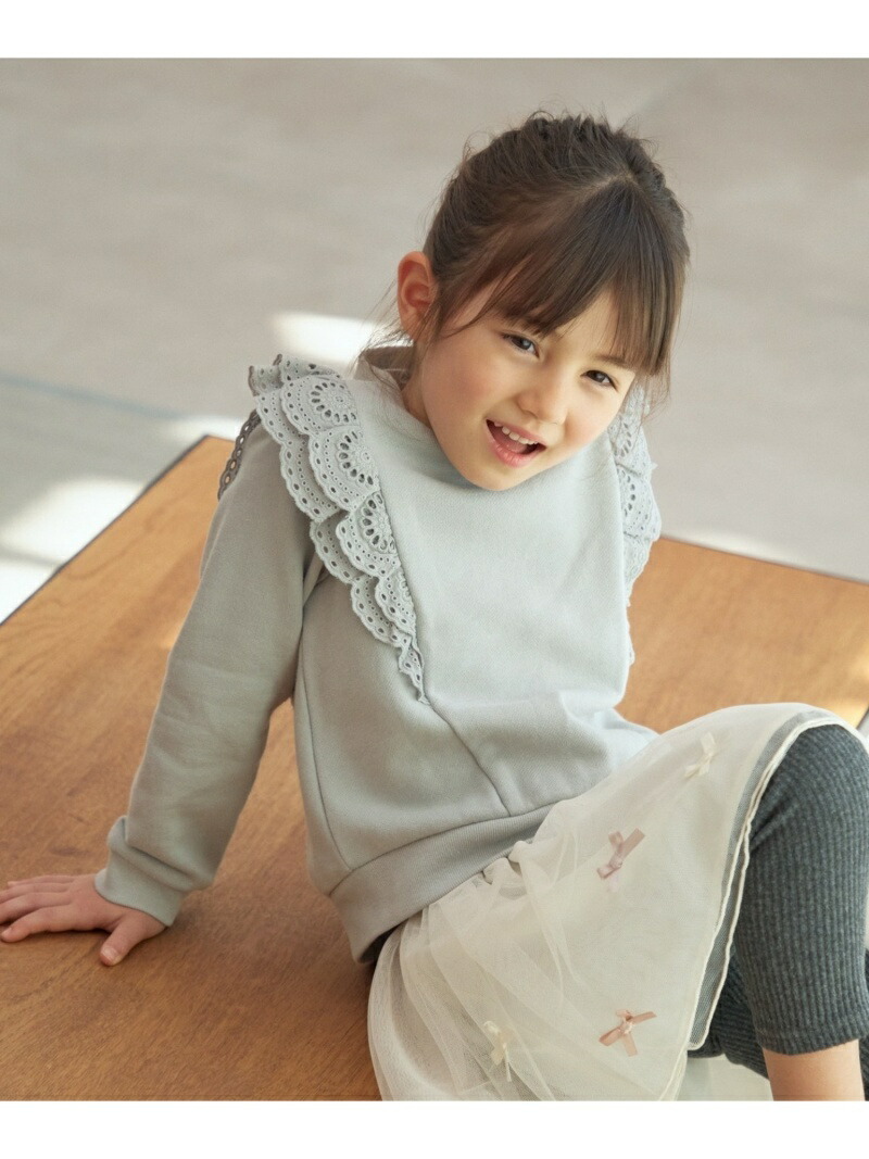 【楽天市場】【SALE／50%OFF】【140-150cm】レースフリル 裏毛 長袖トレーナー any FAM KIDS エニィファム トップス スウェット・トレーナー グリーン パープル ...