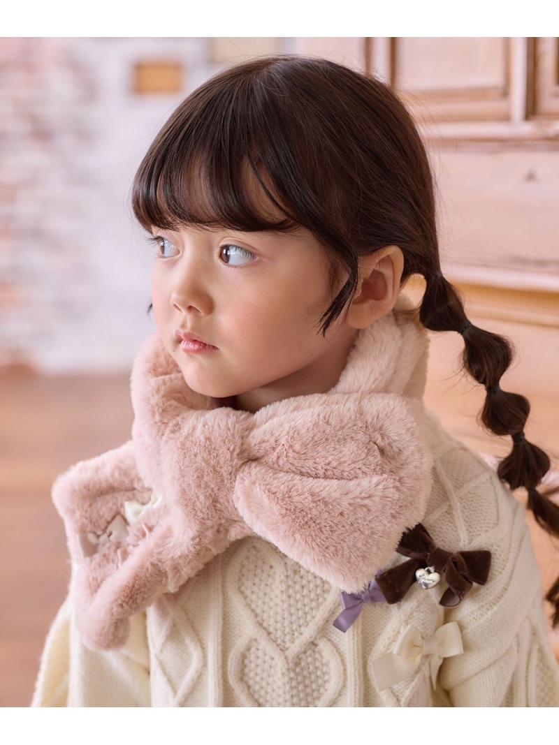 【楽天市場】【SALE／40%OFF】リボン マフラー any FAM KIDS エニィファム ファッション雑貨 マフラー・ストール・ネックウォーマー ベージュ ピンク【RBA_E ...