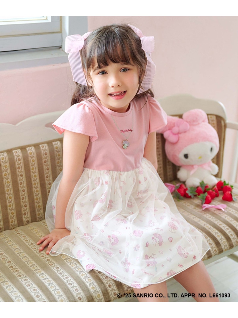 【楽天市場】【any FAM ×サンリオキャラクターズ】ネックレス風 ワンピース any FAM KIDS エニィファム ワンピース・ドレス ワンピース ブラック ホワイト グリーン ピンク ...
