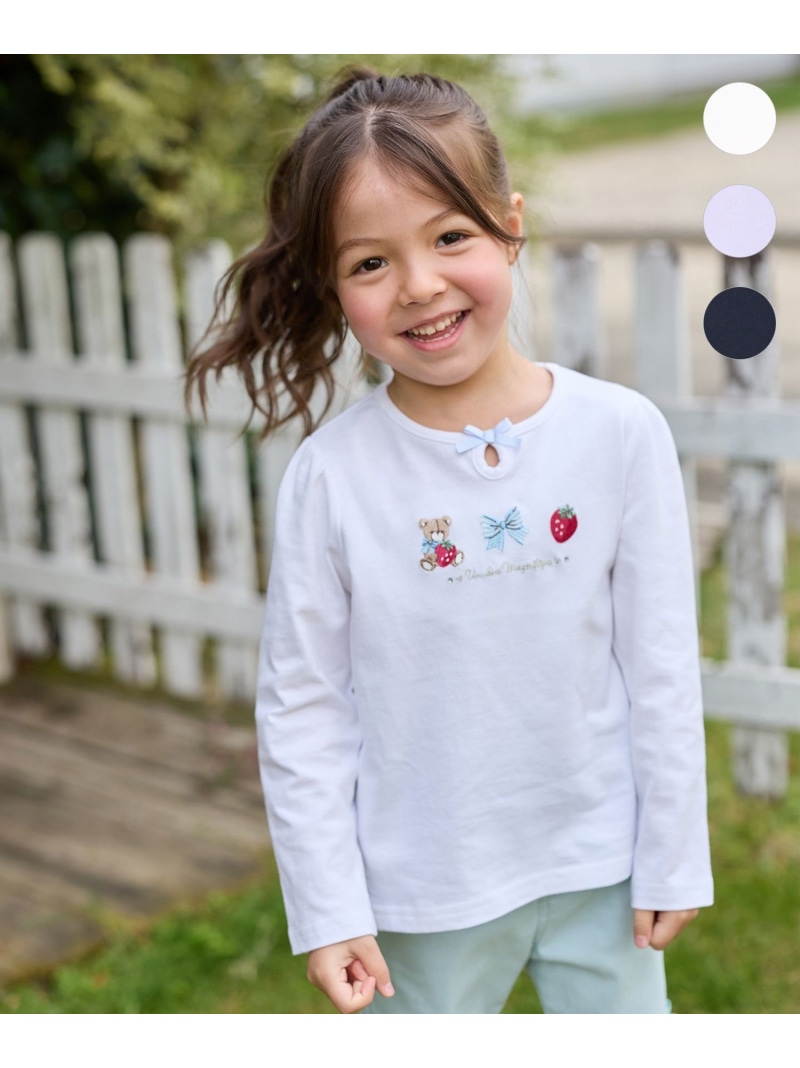 【楽天市場】テディベリー刺繍 長袖Tシャツ any FAM KIDS エニィファム トップス カットソー・Tシャツ ネイビー ホワイト パープル[Rakuten Fashion]：any FAM