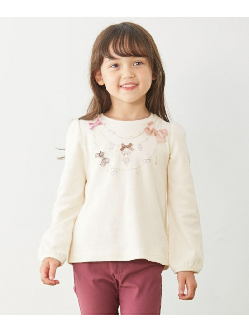【楽天市場】【SALE／20%OFF】ネックレス長袖Tシャツ any FAM KIDS エニィファム トップス カットソー・Tシャツ ベージュ ...