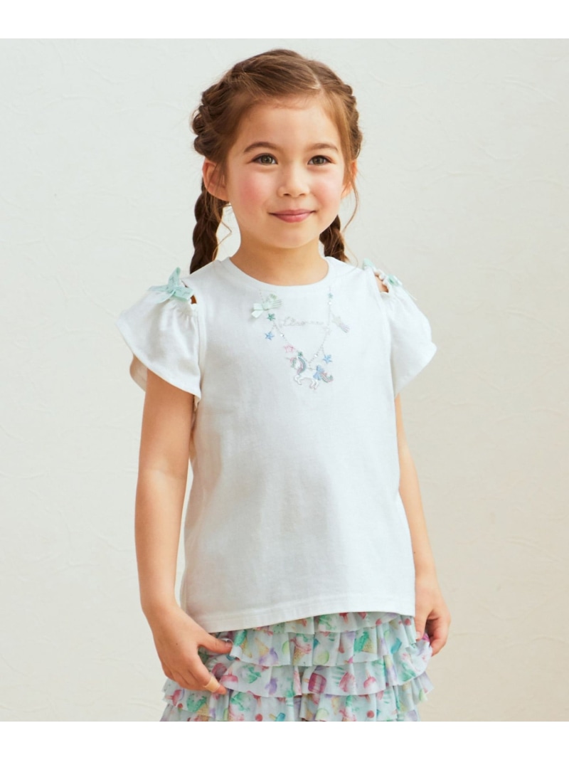 【楽天市場】刺繍 オン・オフショルダー Tシャツ any FAM KIDS エニィファム トップス カットソー・Tシャツ ホワイト ピンク パープル[Rakuten Fashion]：any FAM