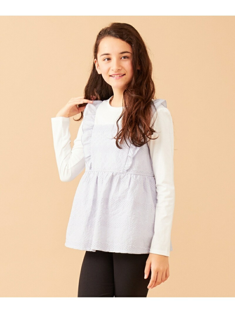 【楽天市場】【SALE／50%OFF】【140-150cm】レースキャミソールドッキング長袖Tシャツ any FAM KIDS エニィファム トップス カットソー・Tシャツ ホワイト ピンク ...