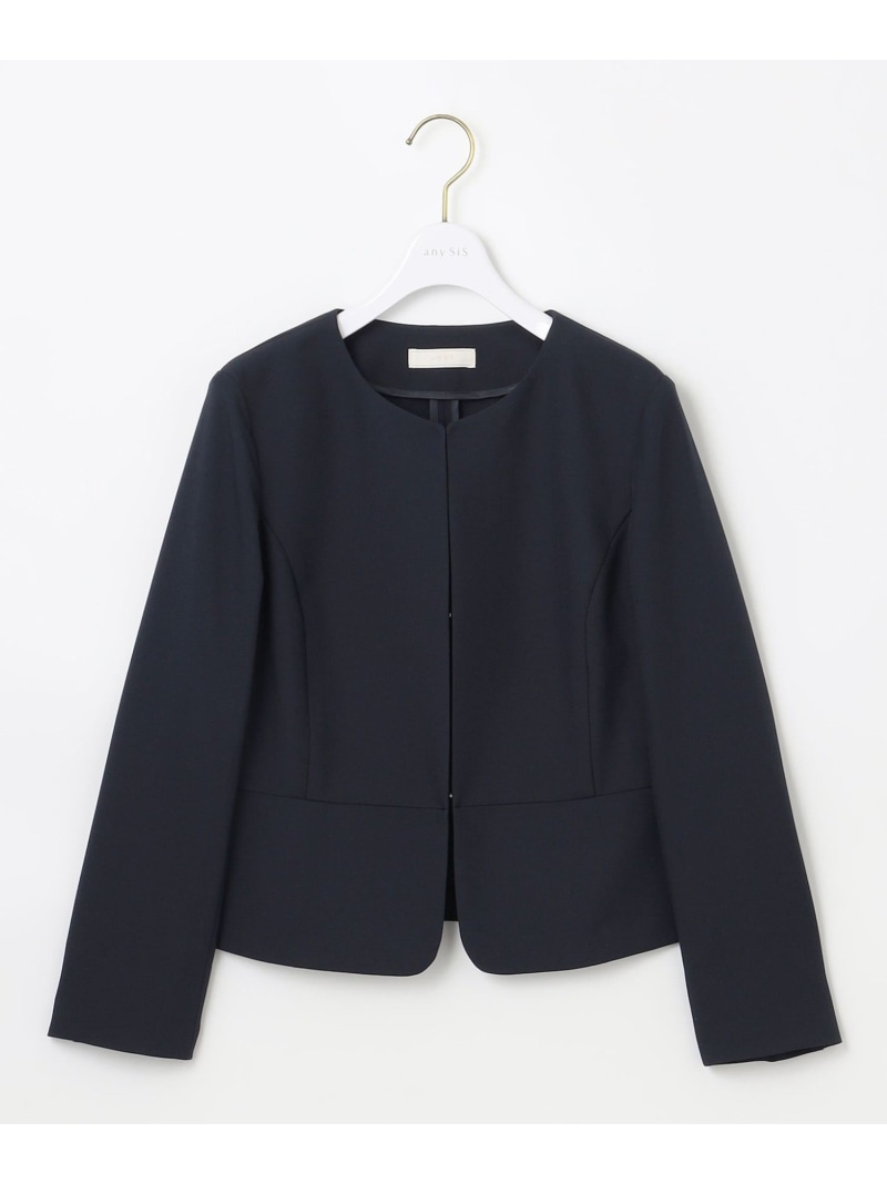 【楽天市場】【UVカット・接触冷感・吸水速乾】スマートビューティストレッチ ペプラムショート ジャケット any SiS S エニィスィス ジャケット・アウター ノーカラージャケット グレー ...