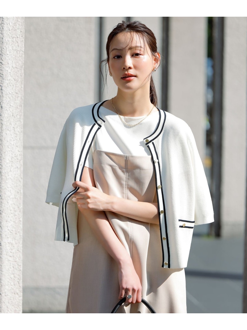 【楽天市場】【UVカット・洗える】リンクスバイカラー カーディガン any SiS S エニィスィス トップス カーディガン ホワイト レッド【送料無料】[Rakuten Fashion ...