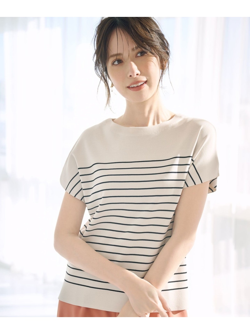 【楽天市場】【接触冷感・UVカット・洗える】ビューティクール フレンチ ニットT any SiS S エニィスィス トップス ニット ブルー ブラック ネイビー レッド イエロー ホワイト ...