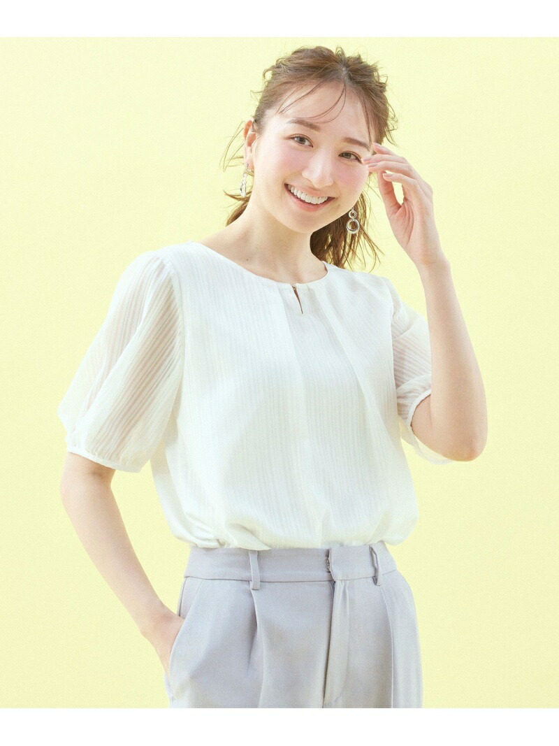 【楽天市場】【SALE／50%OFF】【吸水速乾・UVケア・接触冷感】コンフォートジャージー ブラウス any SiS S エニィスィス トップス カットソー・Tシャツ ホワイト ネイビー ...