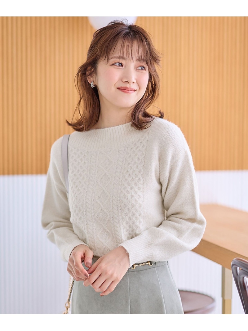 【楽天市場】【SALE／50%OFF】【洗える】ラメケーブル ニット ANY SIS L エニィスィス トップス ニット ホワイト ピンク ...