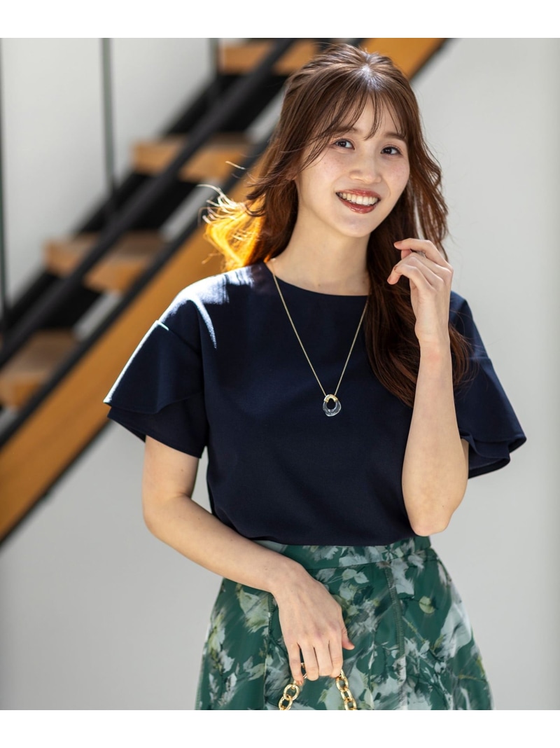 【楽天市場】【前後着用・UVケア・洗える】2WAYジョーゼットジャージーフリル カットソー any SiS S エニィスィス トップス カットソー・Tシャツ グリーン ネイビー ブラウン ...