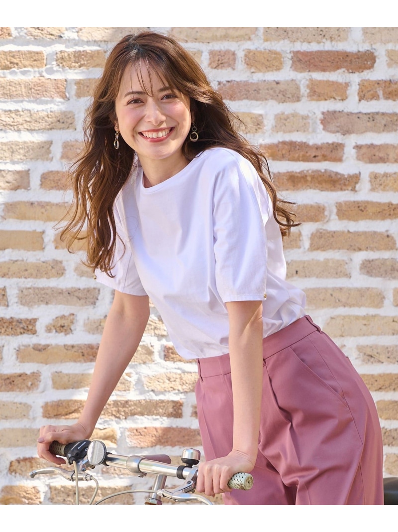 【楽天市場】【SALE／50%OFF】【汗ジミ防止・UVケア】アーモンドスリーブ カットソー ANY SIS S エニィスィス トップス カットソー・Tシャツ ネイビー ホワイト パープル ...