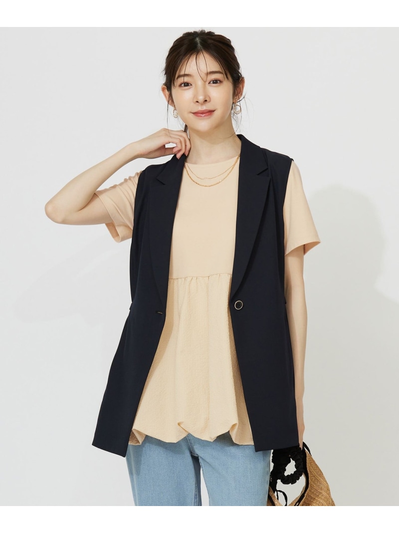 【楽天市場】【UVカット・接触冷感・吸水速乾】スマートビューティストレッチ ジレ any SiS エニィスィス ジャケット・アウター その他のジャケット・アウター ネイビー ブルー グレー ...