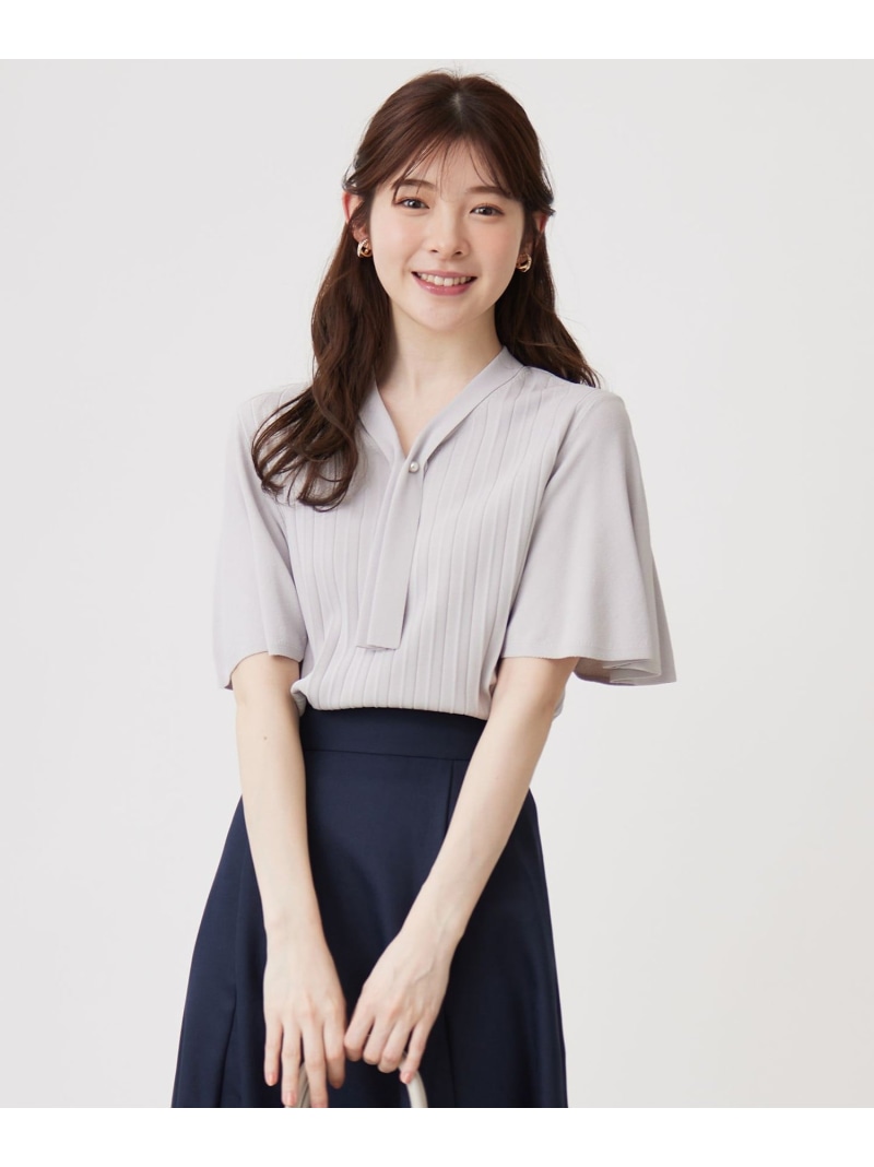 【楽天市場】【UVケア】ボウタイフレアスリーブ ニット any SiS S エニィスィス トップス ニット グレー ブルー ネイビー【送料無料】[Rakuten Fashion]：any SiS