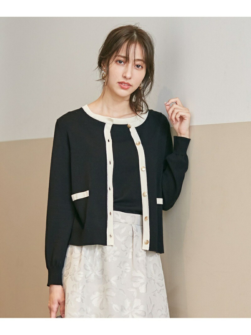 【楽天市場】【SALE／30%OFF】【美人百花コラボ】バイカラーツイン ニット any SiS L エニィスィス トップス アンサンブル ブラック ネイビー ホワイト【RBA_E】【送料無料 ...