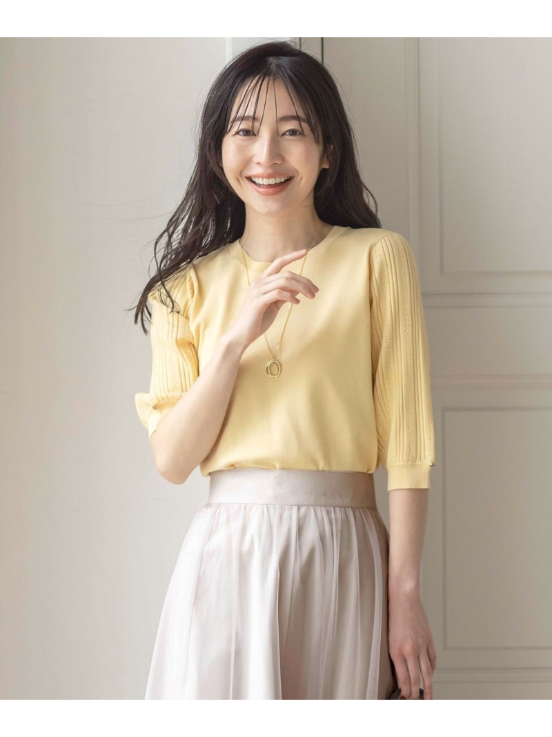 【楽天市場】【SALE／30%OFF】【接触冷感 ・UVケア】シアースリーブ ニット any SiS S エニィスィス トップス ニット ブルー ピンク ホワイト イエロー ブラック【RBA ...