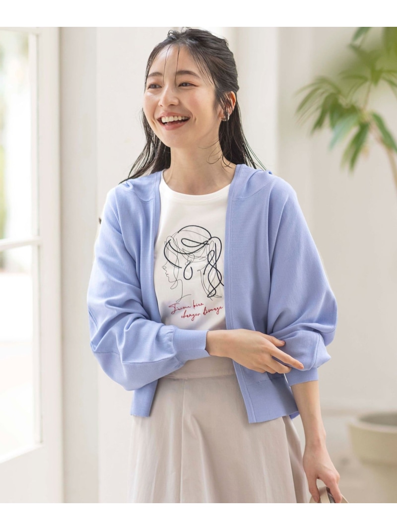 【楽天市場】【SALE／30%OFF】【接触冷感・UVケア】ニットフーディー カーディガン any SiS L エニィスィス トップス カーディガン ブラック イエロー ブルー ホワイト ...