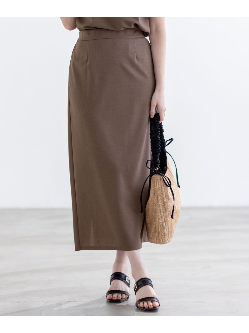 【楽天市場】【UVケア ・ストレッチ・洗える】2WAYジョーゼットジャージーナロー スカート any SiS S エニィスィス スカート ロング・マキシスカート ブラック ブラウン ホワイト ...