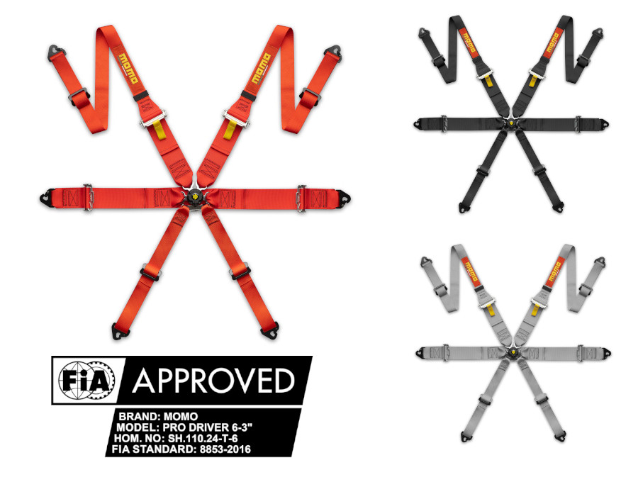 【楽天市場】正規品 MOMO モモ レーシングハーネス FIA8853-2016公認 6点式 シートベルト PRO DRIVER 6P プロ ...
