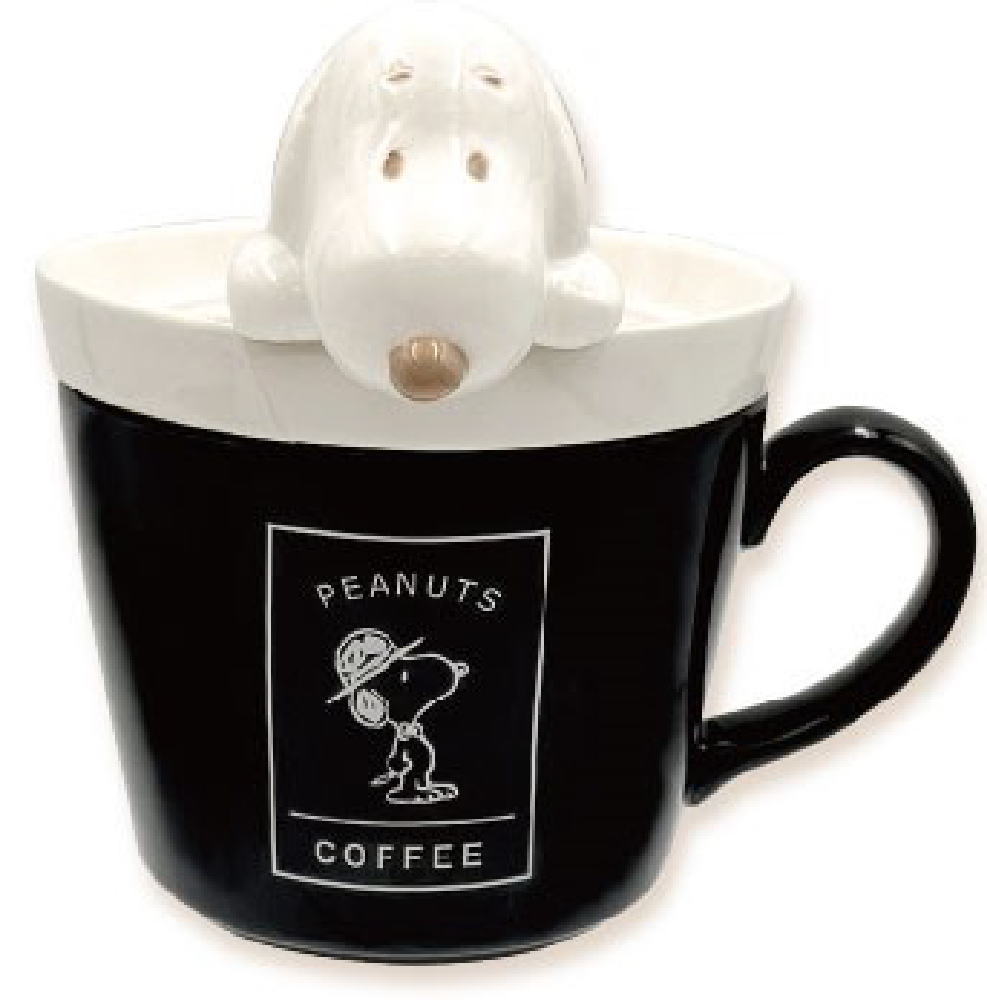 【楽天市場】スヌーピー SNOOPY ラテアートマグブラック 黒 ピーナッツ ウッドストック すぬーぴー アニメ キャラクター コップ カップ 食事 食器 キッチン 雑貨 グッズ かわいい ...