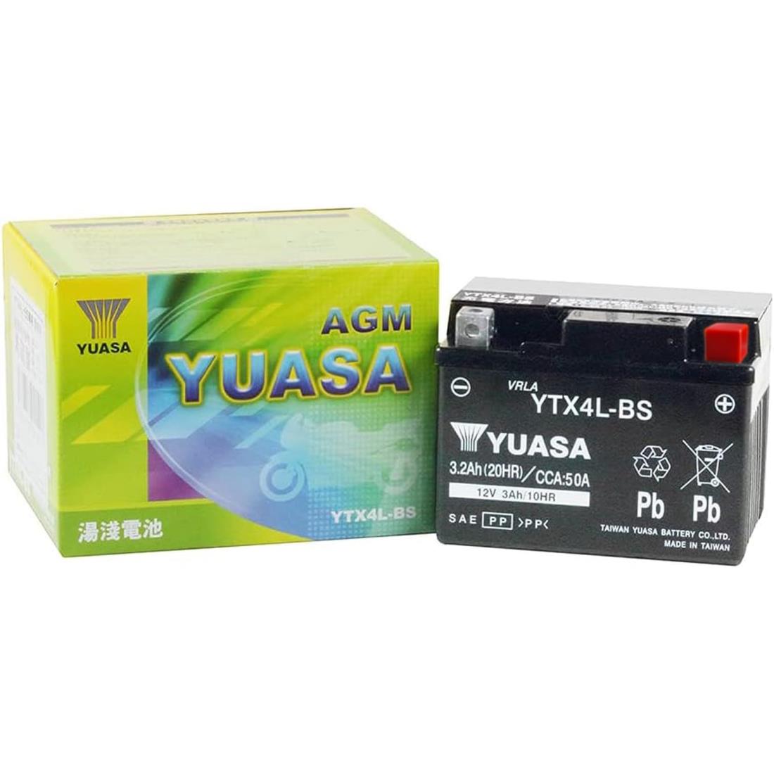【楽天市場】TAIWAN YUASA BATTERY ユアサ YTX4L-BS互換 バイク用 バッテリー 国内液入り 充電済み：DEARSTORE