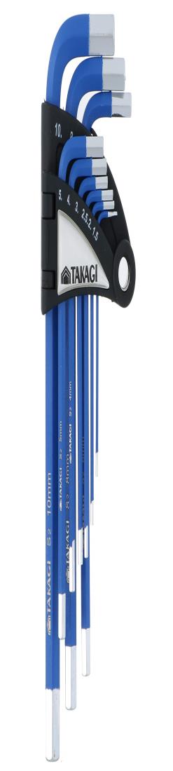 【楽天市場】高儀(Takagi) HANDIWORK カラーコーティング 六角棒レンチ 青 9本組 No.100：DEARSTORE