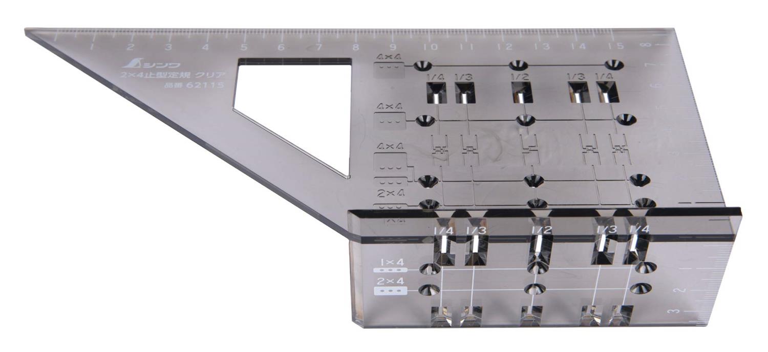 【楽天市場】シンワ測定(Shinwa Sokutei) 2×4 止型定規 クリア ツーバイフォー 62115：DEARSTORE