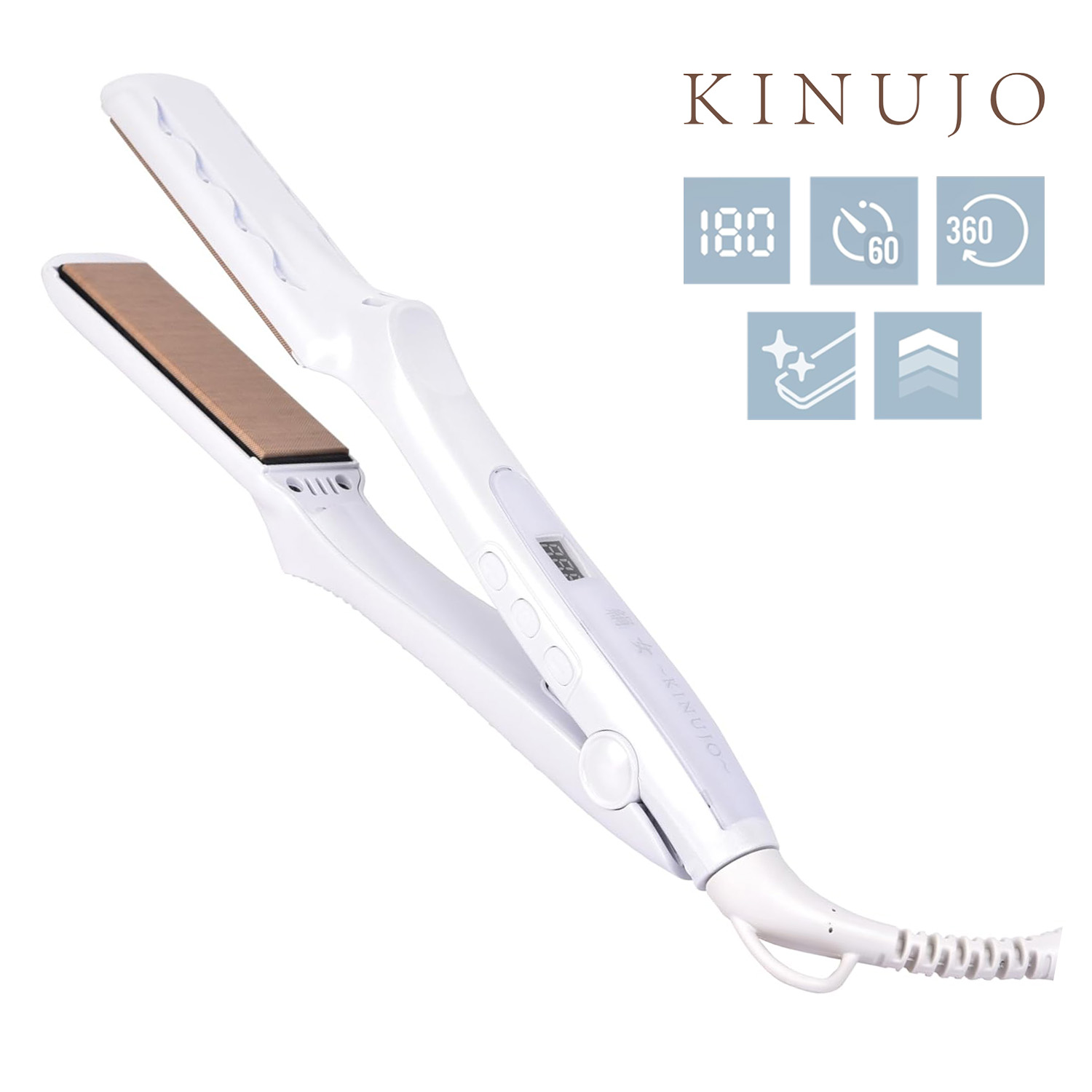 【楽天市場】KINUJO LM225 ストレートヘアアイロン 10段階 温度調節 最大220℃ オートパワーOFF 液晶ディスプレイ シルクプレート 時短 ストレート アイロン キヌージョ ...