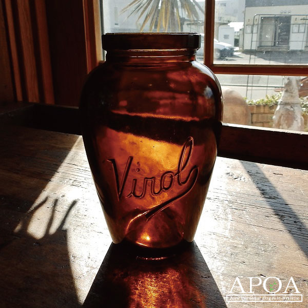 【楽天市場】Vilol (イギリス製) アンティーク ボトル Lサイズ アンバー ブロカント インテリア：APOA