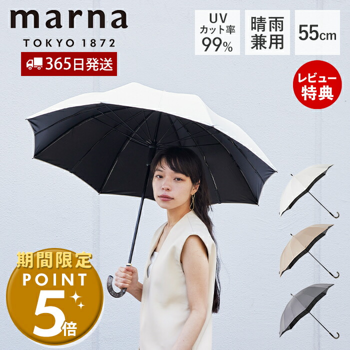 【楽天市場】[期間限定ポイント5倍＆5%OFFクーポン]【365日出荷＆当店限定特典付】Shupatto たたまない 日傘 シュパット アンブレラ UV 55cm 長傘 小さめ 晴雨兼用 ...