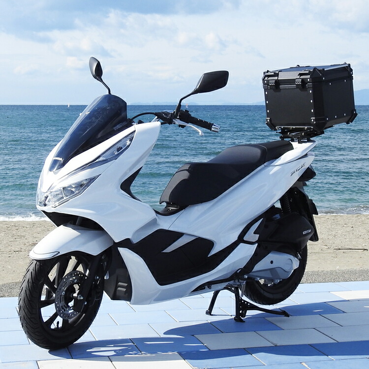 【楽天市場】PCX 専用 ボックス キャリア セット 容量45L アルミ合金製で頑丈！ 取付,着脱も簡単 オシャレなデザイン リアボックス トップケース リアケース ケース アルミリアボックス ...