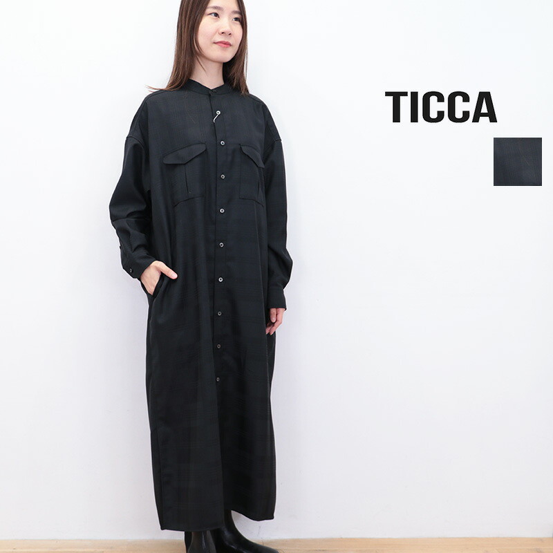 【楽天市場】TICCA ティッカ TBDA-191 シャドウチェックロングワンピース シャツワンピース | 24AW 秋冬：セレクトショップ・アプト