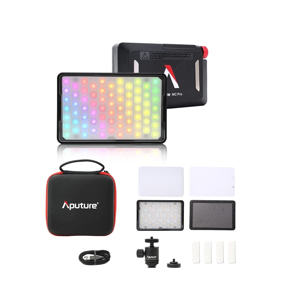 【楽天市場】送料無料 Aputure MC Pro RGB 撮影用ライト カメラビデオライト RGBWW ビデオライト 小型ビデオライト 2000K~10000K 色温度調整可能 G/M調整 ...