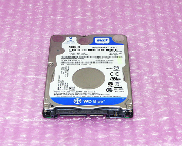 【楽天市場】Western Digital WD5000LPVX SATA 500GB 2.5インチ 5400rpm 中古ハードディスク ネコ ...