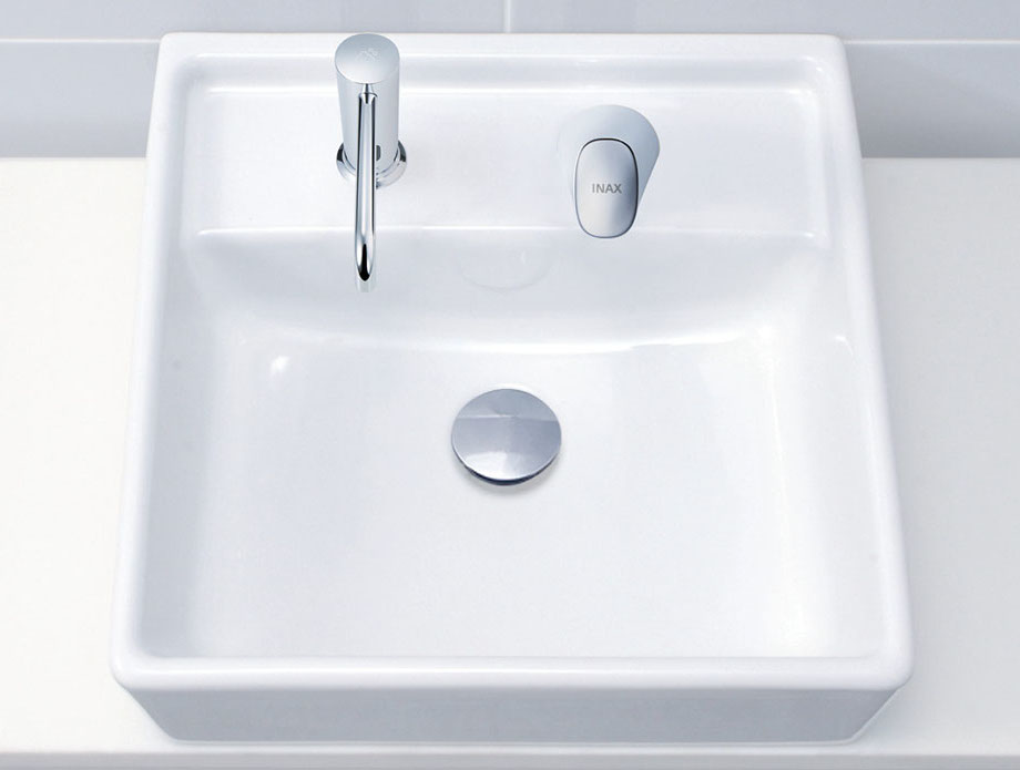【楽天市場】L-531N/BW1 + AM-300TCV1 LIXIL INAX 角形洗面器（ベッセル式） 自動水栓セット：アクアshop