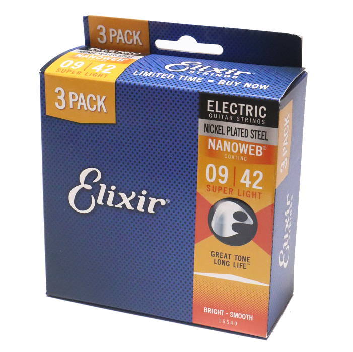 【楽天市場】Elixir 16540 NANO WEB Super Light ※12002 x3個 エリクサー エレキギター弦 3セット販売！：アラバスタ ミュージック