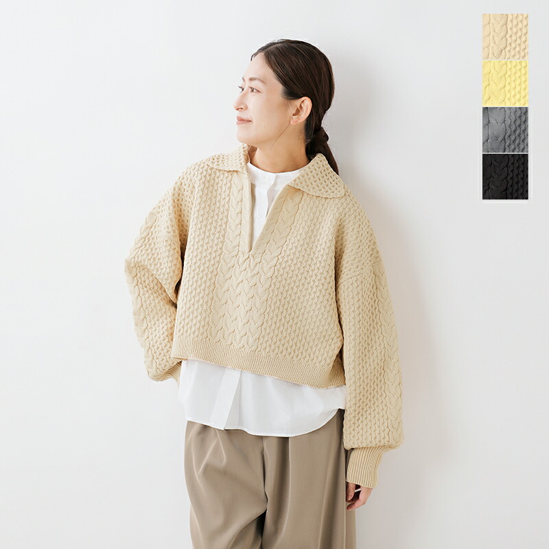 【楽天市場】MANON マノン スキッパー ケーブル ニット プルオーバー “SKIPPER CABLE KNIT” mnn-kt-033 ...