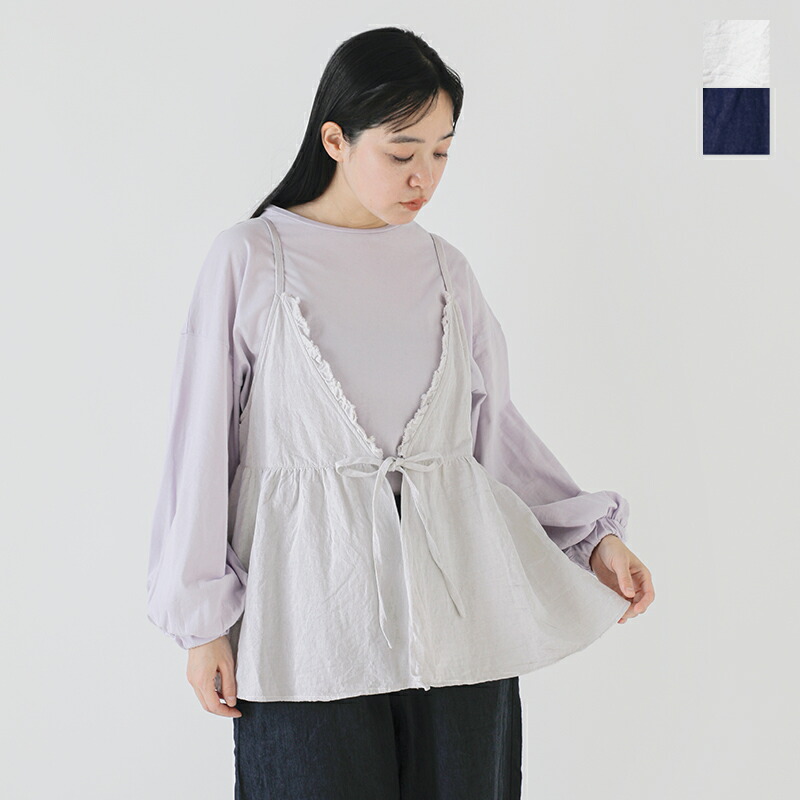 【楽天市場】Gauze# ガーゼ リネン コットン ライトデニム カシュクール キャミソール “LIGHT DENIM CASHE COEUR ...