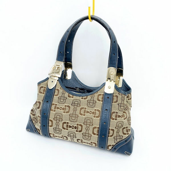 【楽天市場】【価格見直し】【2024/05/09】GUCCI / グッチ ハンドバッグ レザー キャンバス ネイビー ベージュ 145761 ...