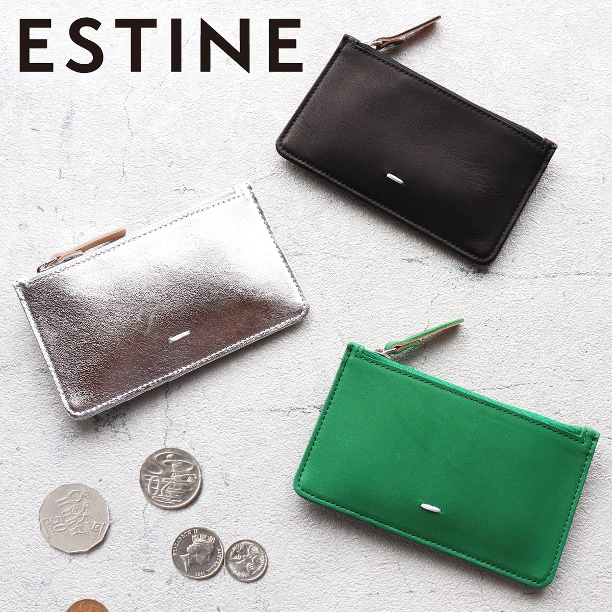 【楽天市場】フラグメントケース ミニ財布 ESTINE(エスティーヌ) ロジカル コンパクト 牛革 本革 レザー 日本製 1075862 ...