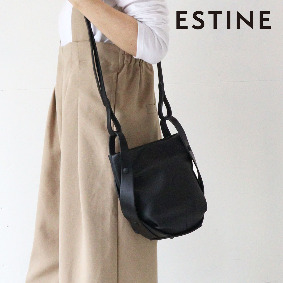 【楽天市場】ショルダーバッグ キレイめ モード ESTINE(エスティーヌ) クレイドルシリーズ 牛革 日本製 1075950：かばんと財布の ...